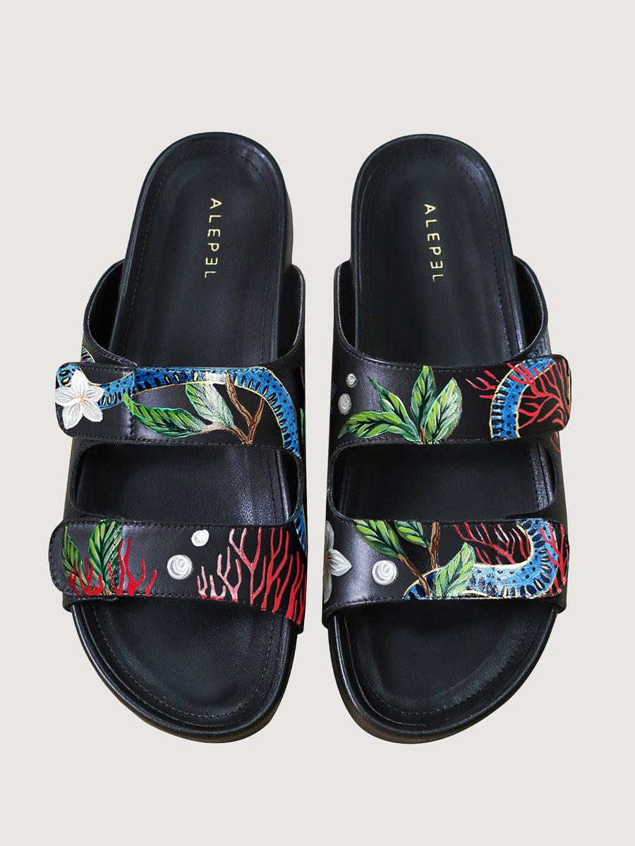 TWO STRAP SLIDE - CUSTOM SEA LIFE PRINT – Carbon38