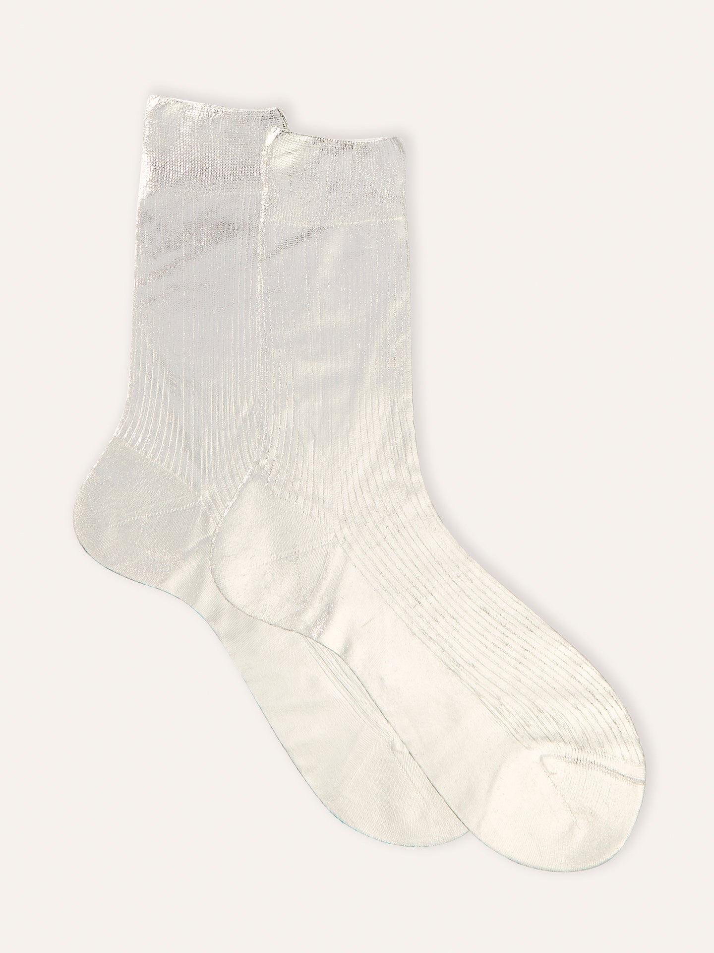 One Ribbed Laminated Sock - Silver – Carbon38