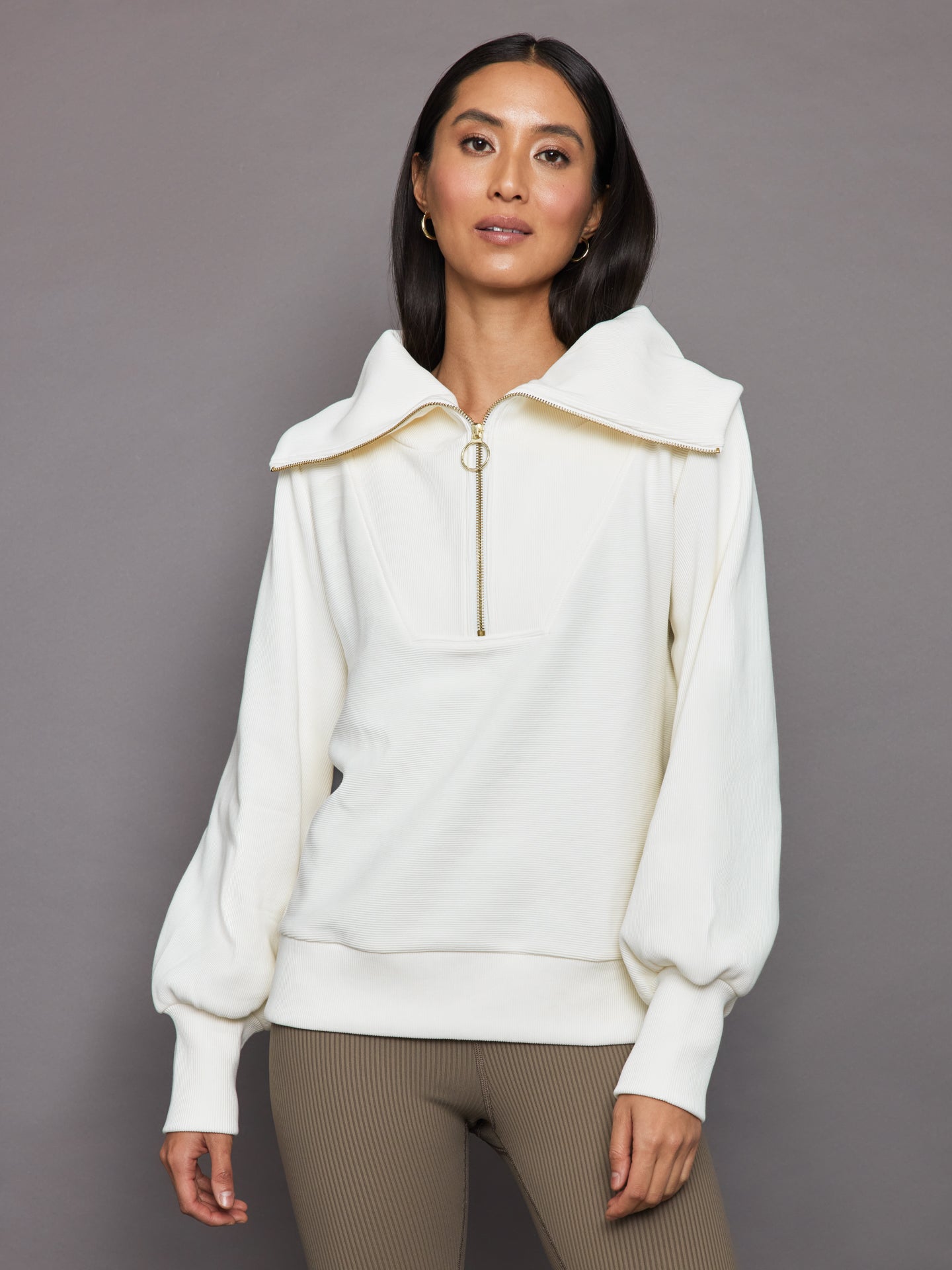 Vine Half Zip - Ivory – Carbon38