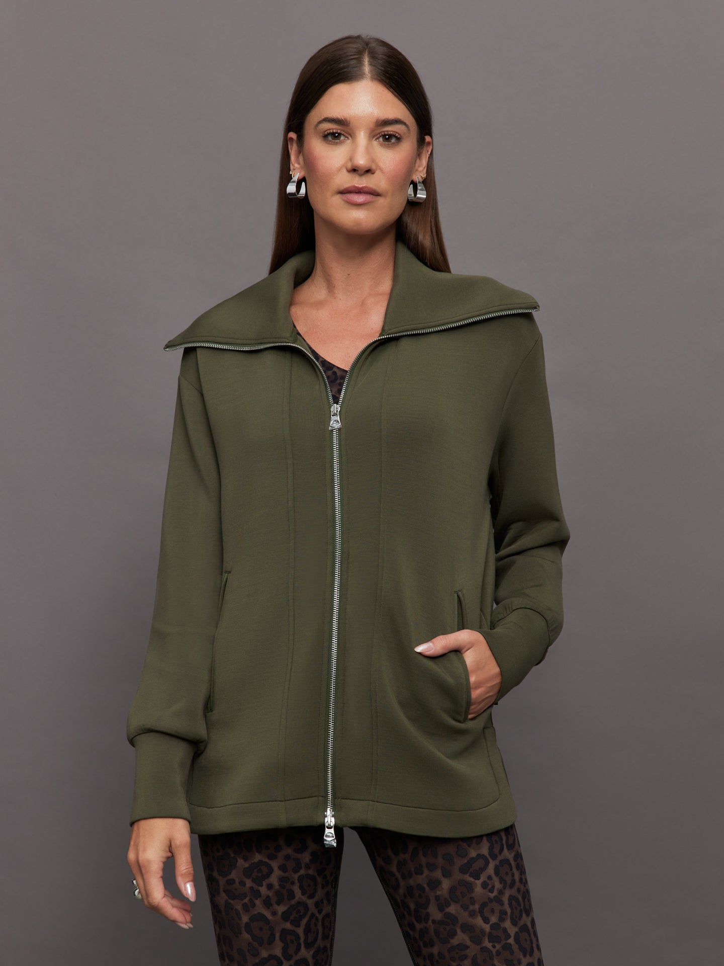 Raleigh Zip Through Sweat - Olive Night – Carbon38