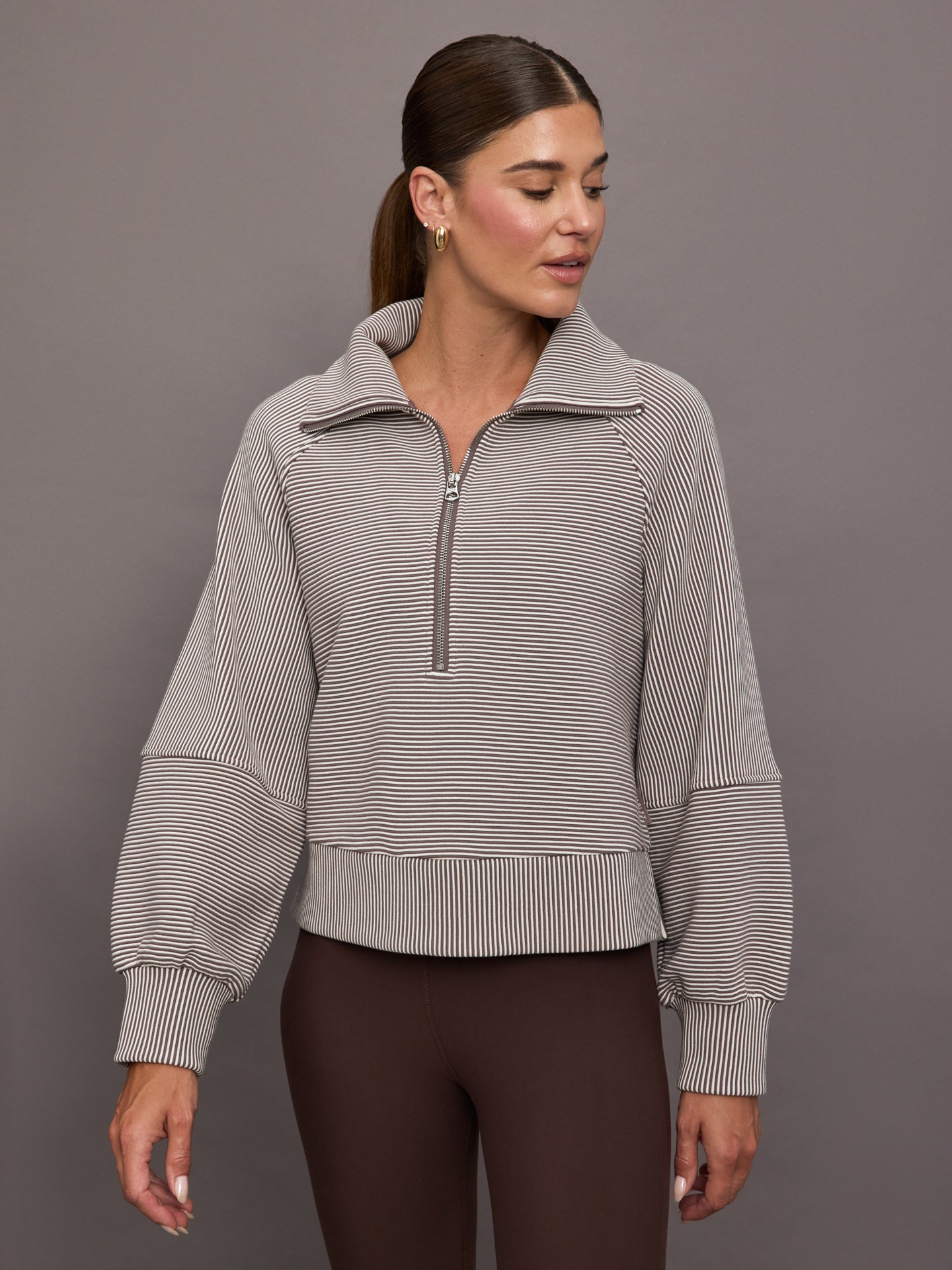 Milano Half Zip Sweat 2.0 - Cocoa Berry/Egret – Carbon38