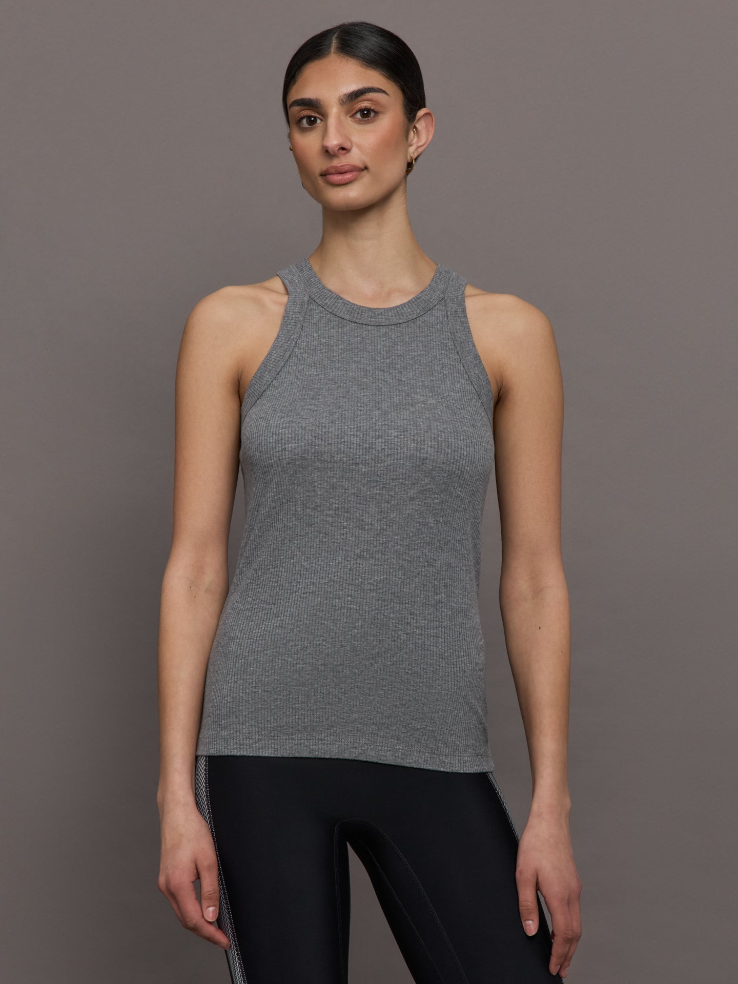 Rivington Ribbed Tank - Grey Heather – Carbon38