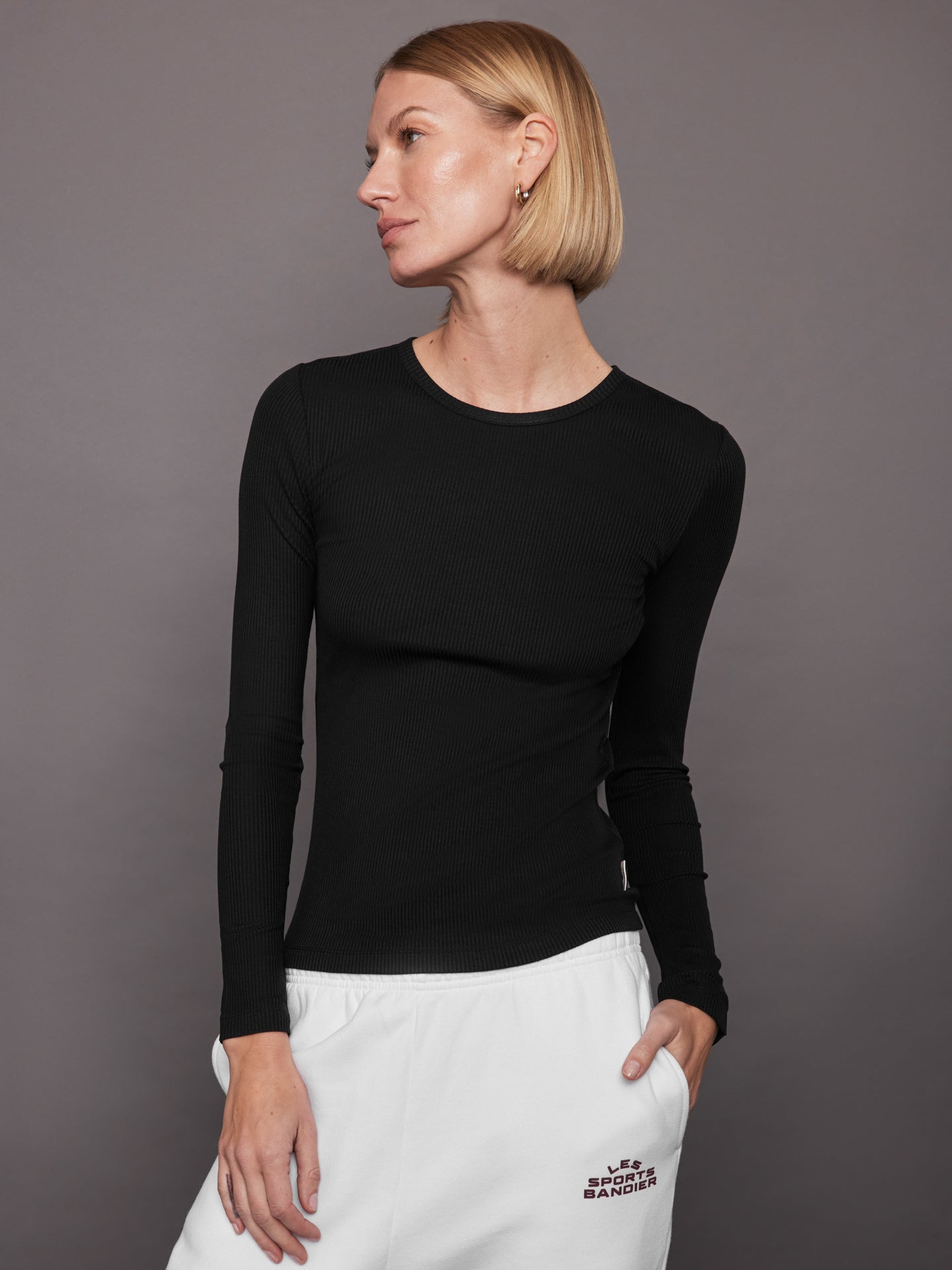 Rivington Ribbed Long Sleeve Top - Black – Carbon38