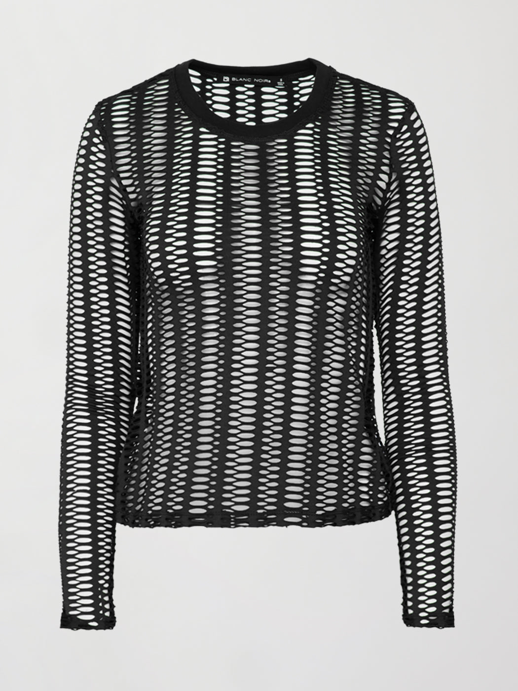 L/S Linear Mesh Fitted Top - BLACK – Carbon38